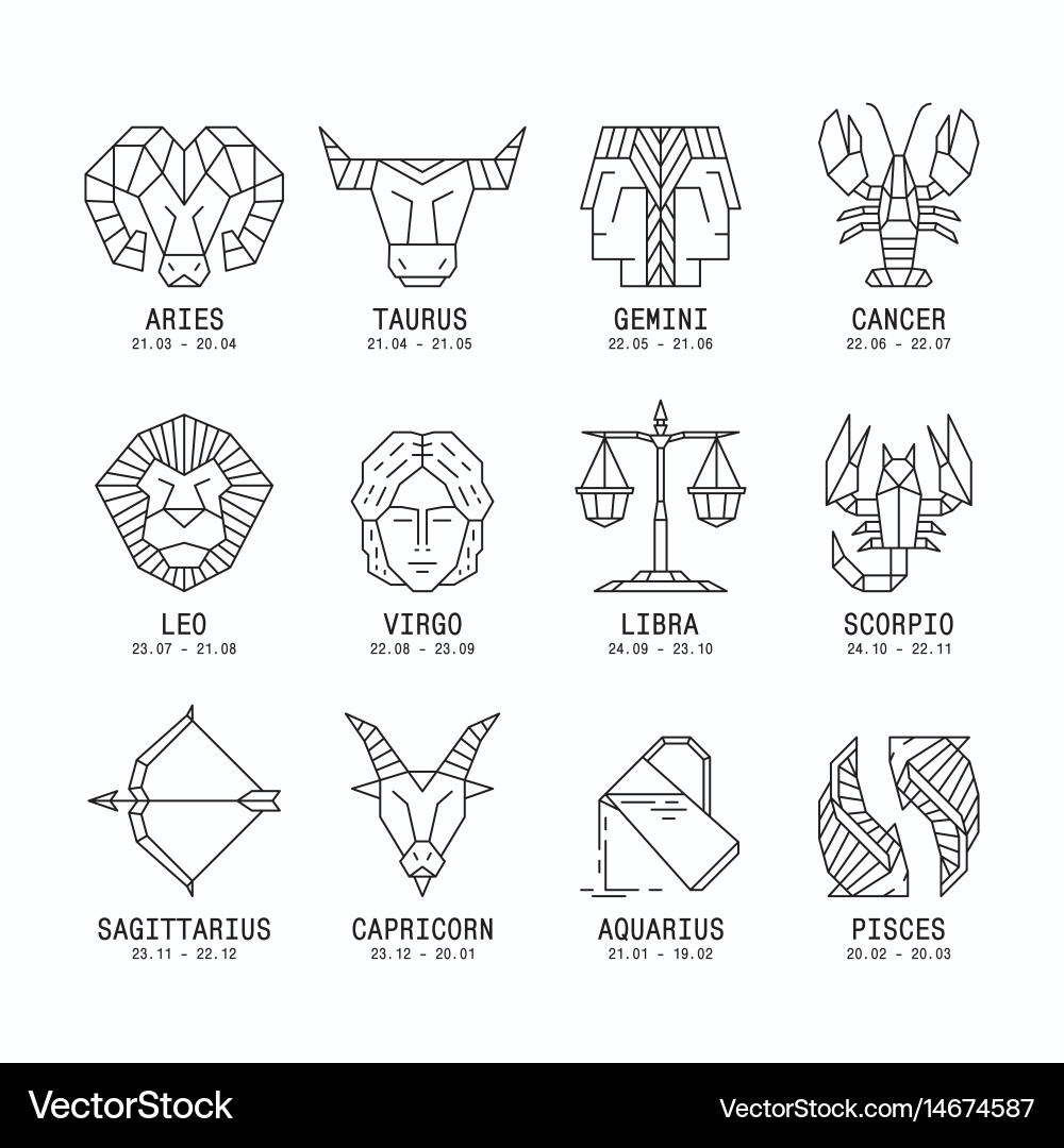 Zodiac Signs Royalty Free Vector Image Vectorstock