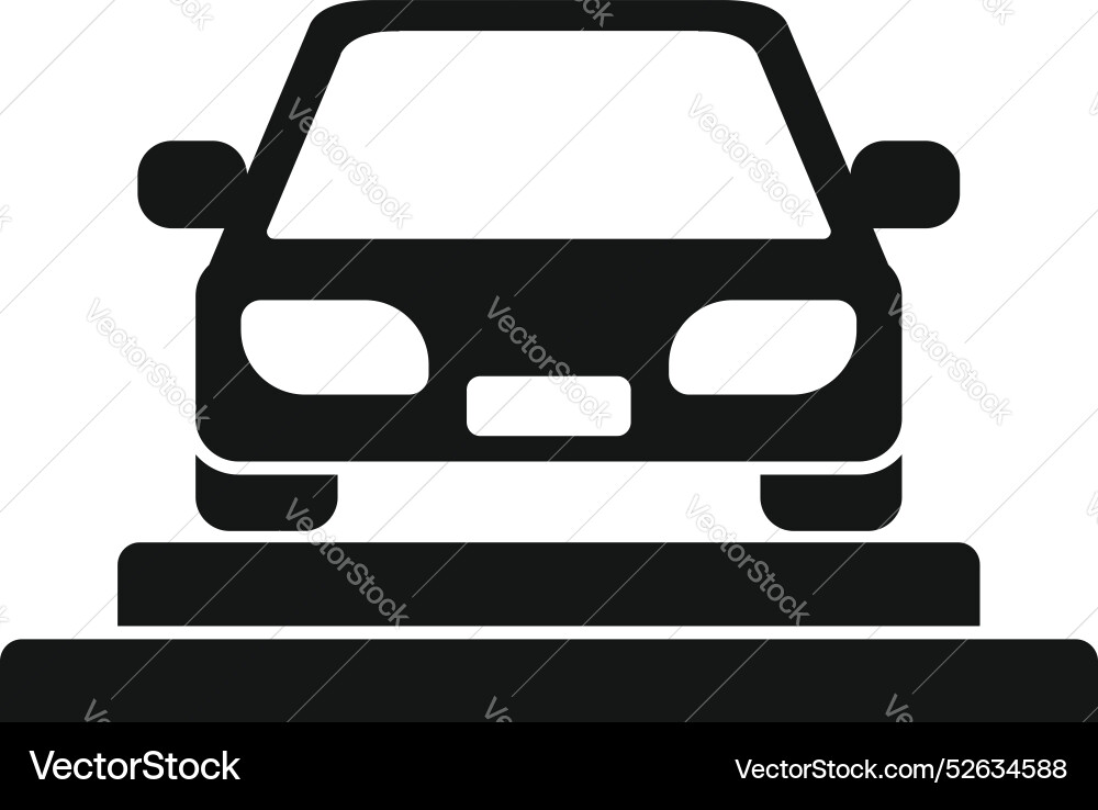 Front view of car parked on sidewalk icon Vector Image