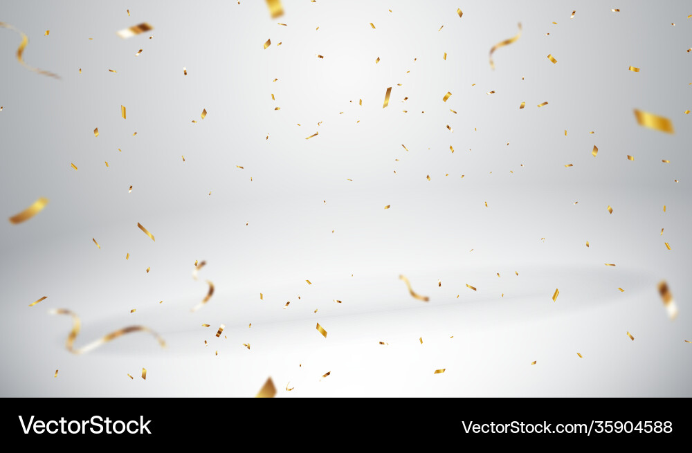 Gold Confetti Celebration Background Royalty Free Vector