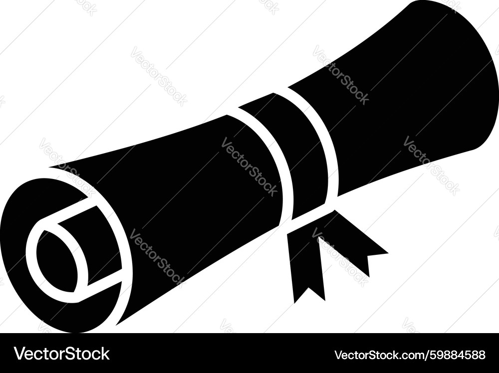 Graduation Diploma Certificate Scroll Royalty Free Vector