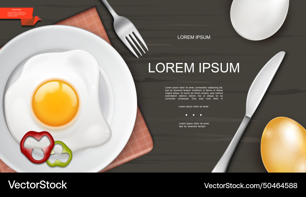 Realistic colorful breakfast template Royalty Free Vector