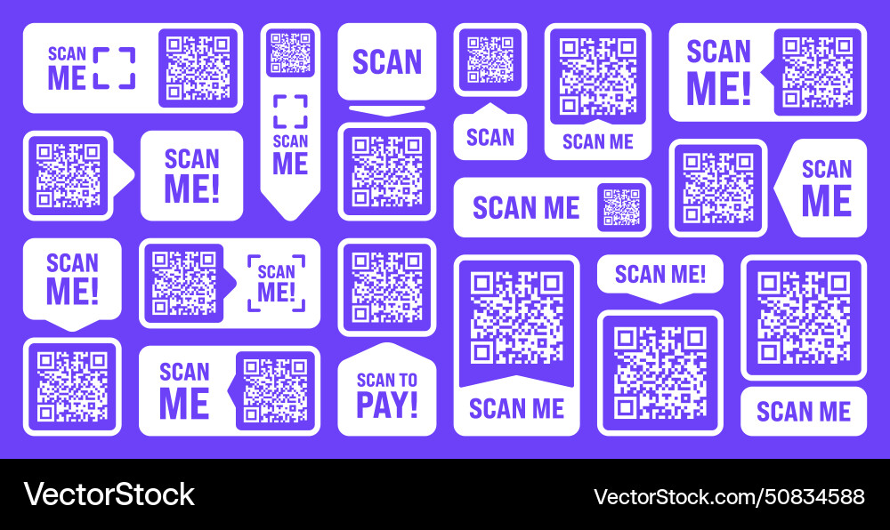 Scan me qr code sticker online payment special Vector Image