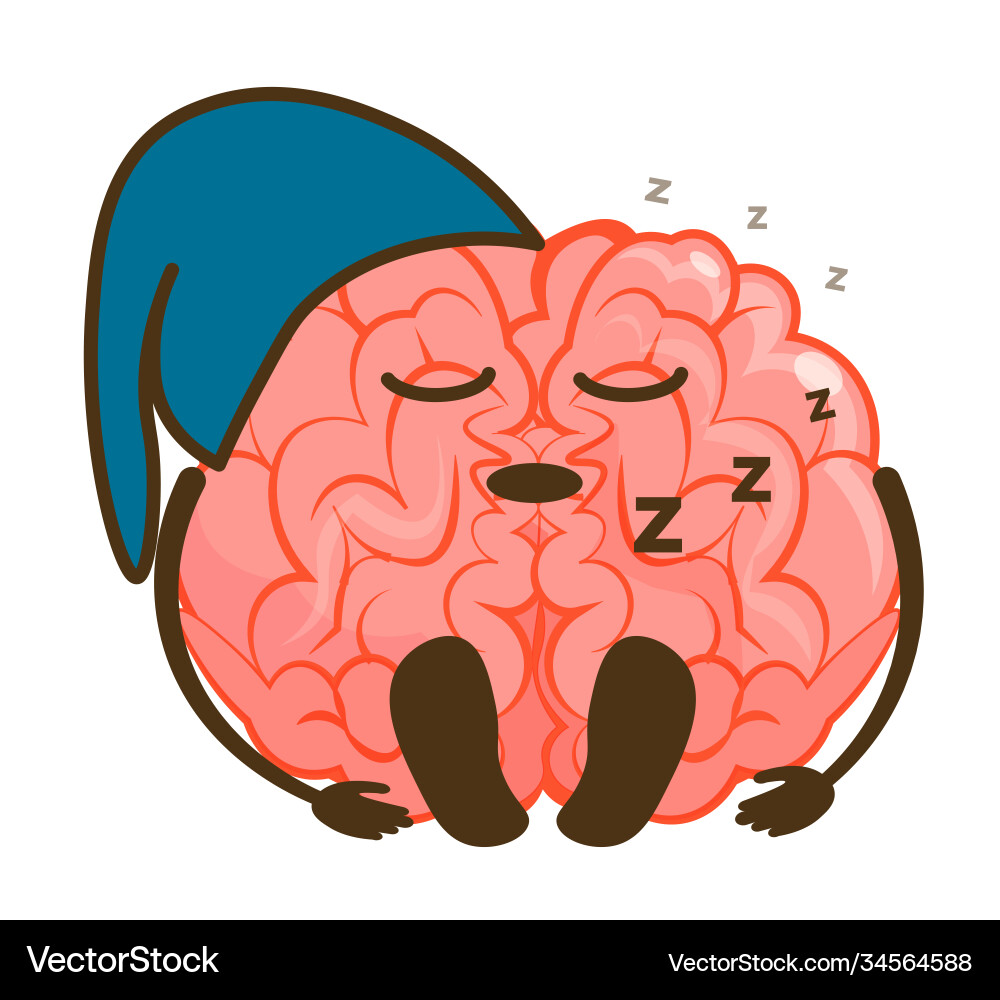 Sleepy Brain Emoticon Royalty Free Vector Image