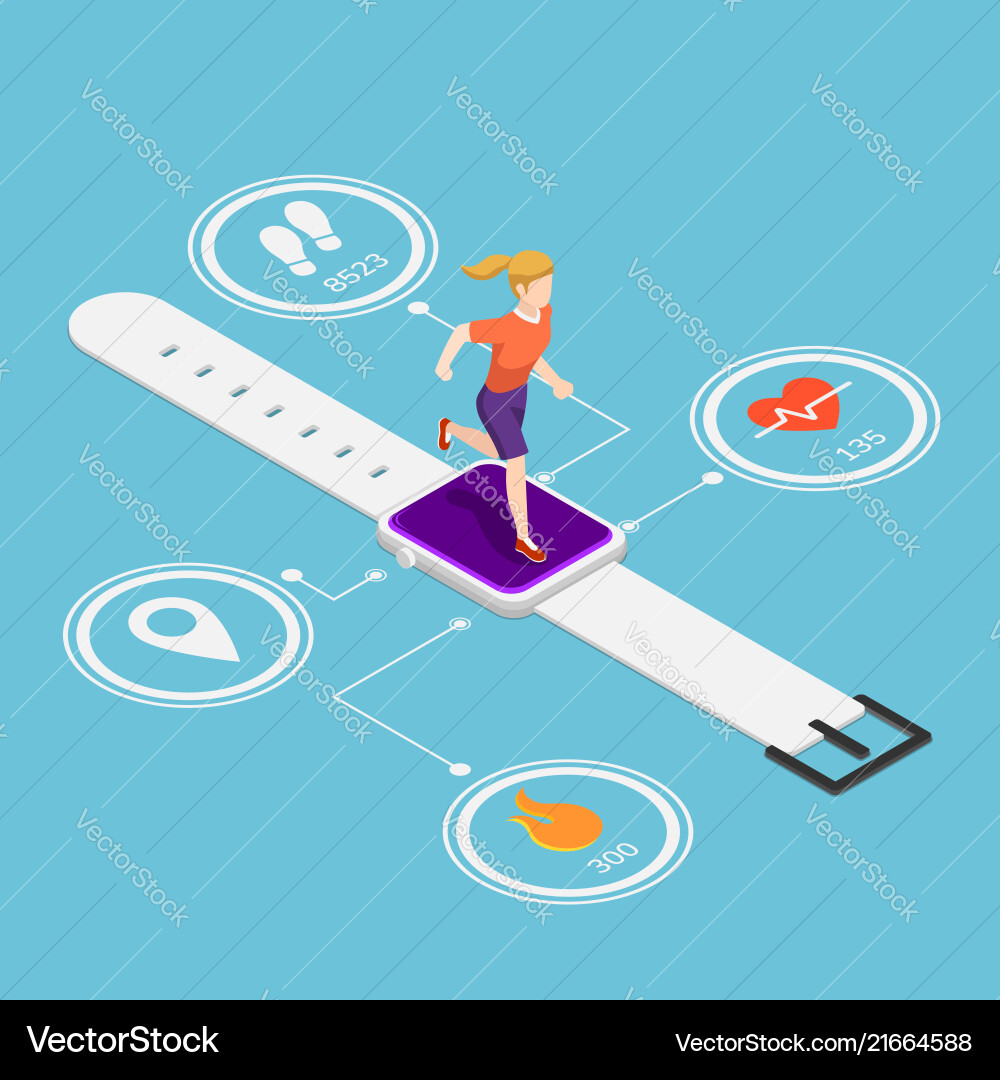 Smartwatch Fitness Tracker Royalty Free Vector Image