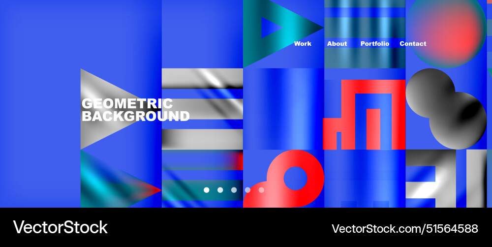 Various colorful geometric shapes abstract web Vector Image