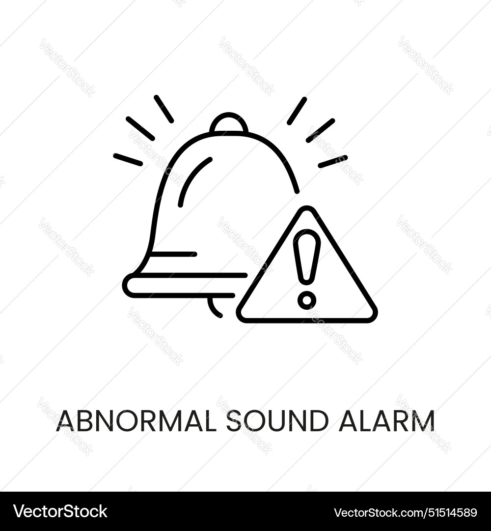 Abnormal sound alarm line icon Royalty Free Vector Image