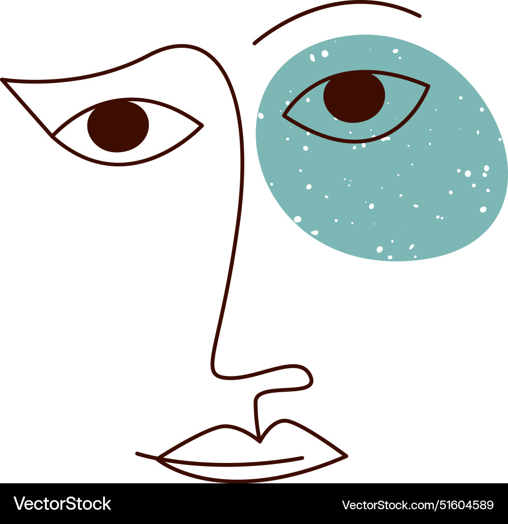 Abstract face portrait doodle Royalty Free Vector Image