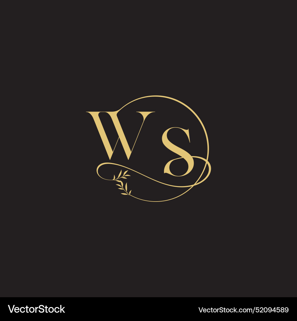 Circle and organic style ws wedding monogram Vector Image