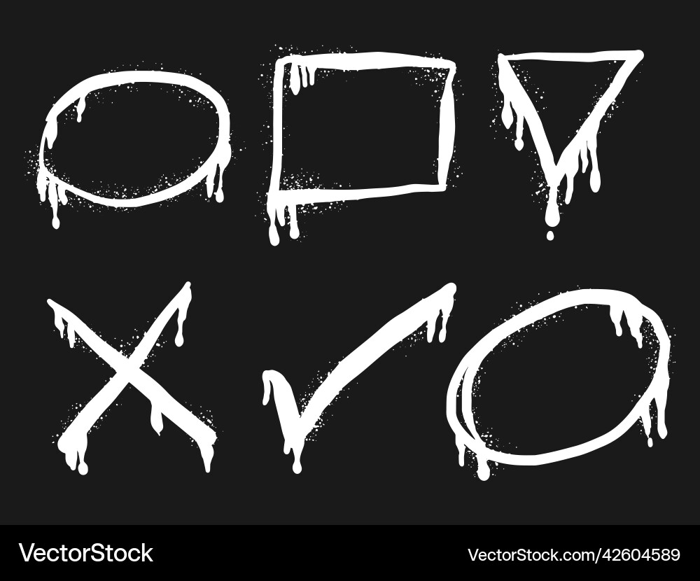 Collection of spray painted graffiti check mark Vector Image