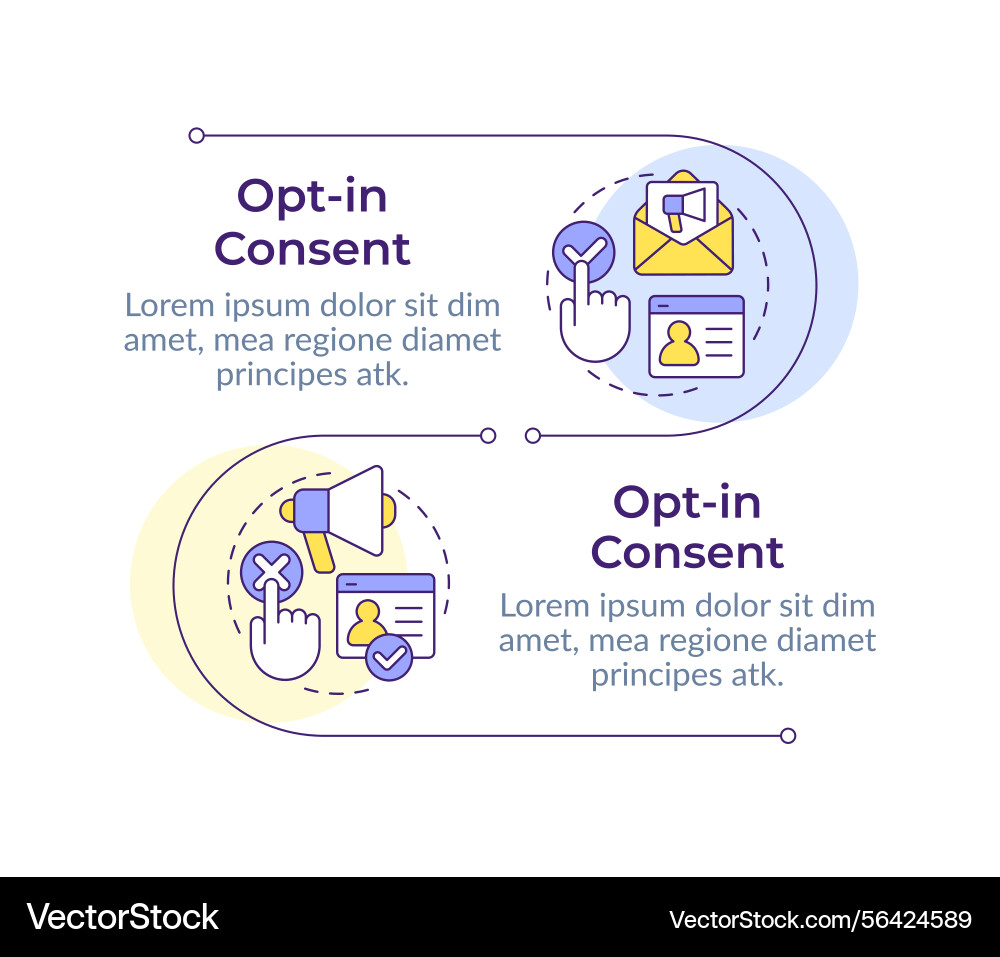 Consent models infographic vertical sequence Vector Image