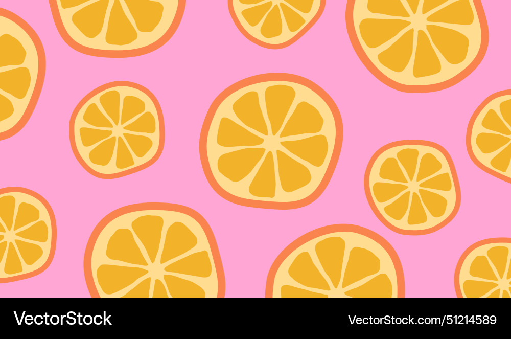 Cute orange fruits pattern background Royalty Free Vector