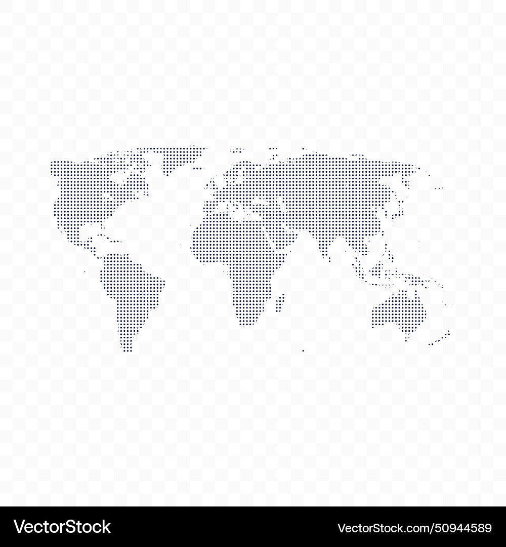 Dotted world map Royalty Free Vector Image - VectorStock