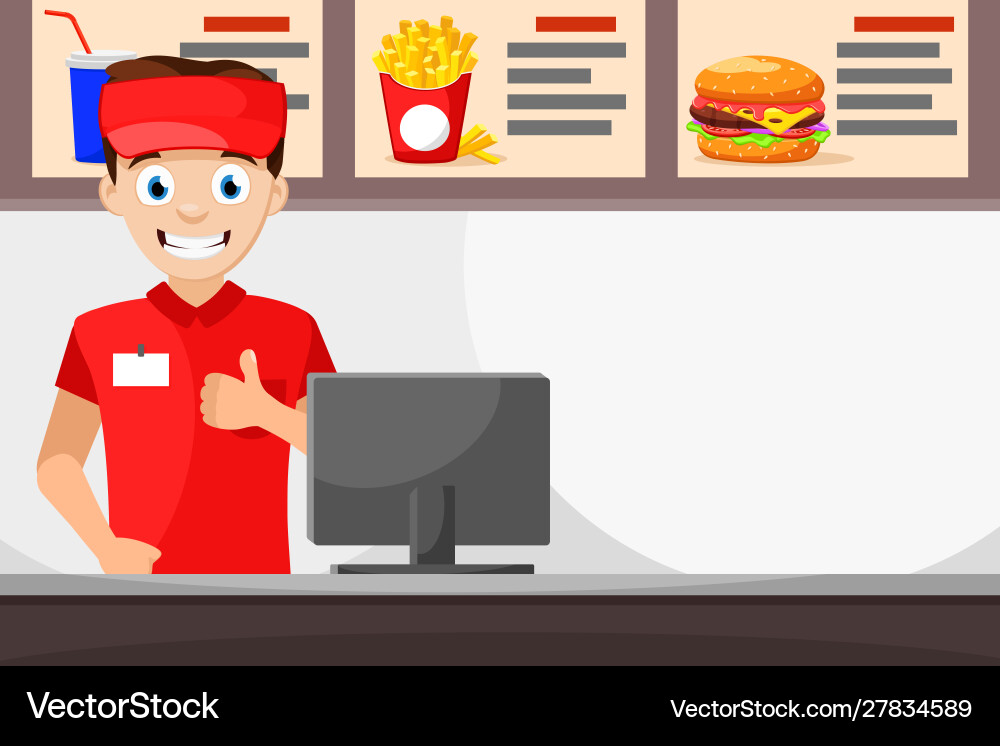 Fast Food Cafe Scene Royalty Free Vector Image