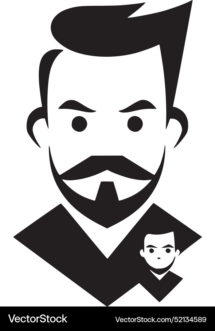 Father - black and white isolated icon Royalty Free Vector