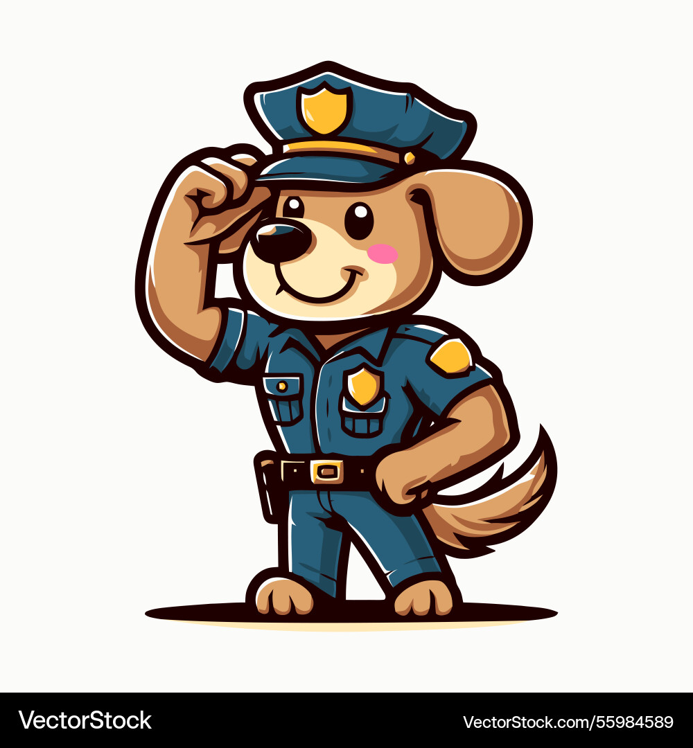 Friendly Police Dog Mascot Royalty Free Vector Image