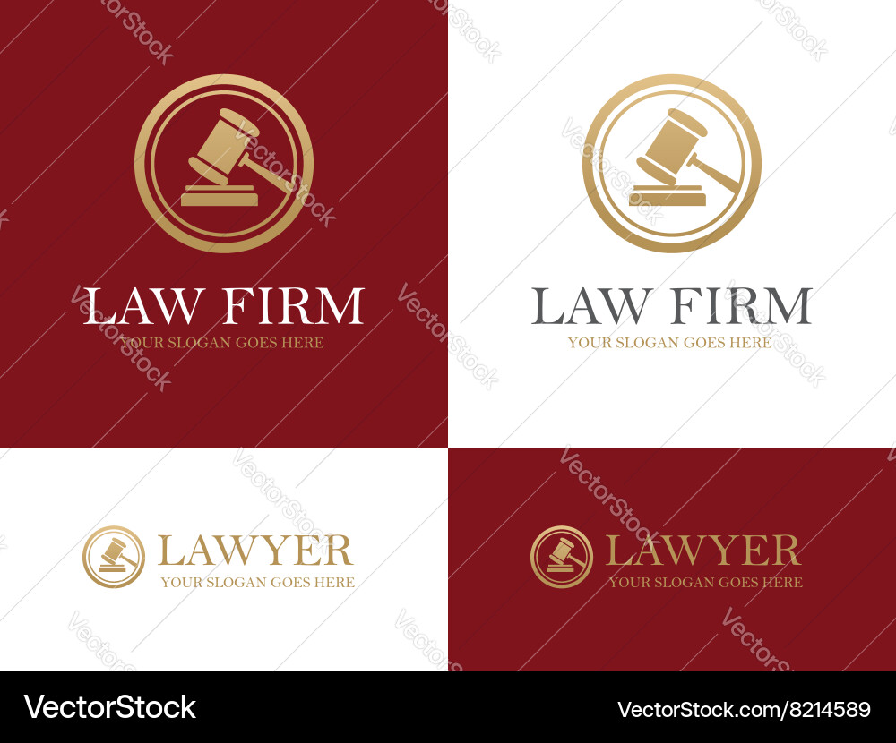 Gavel round logo Royalty Free Vector Image - VectorStock