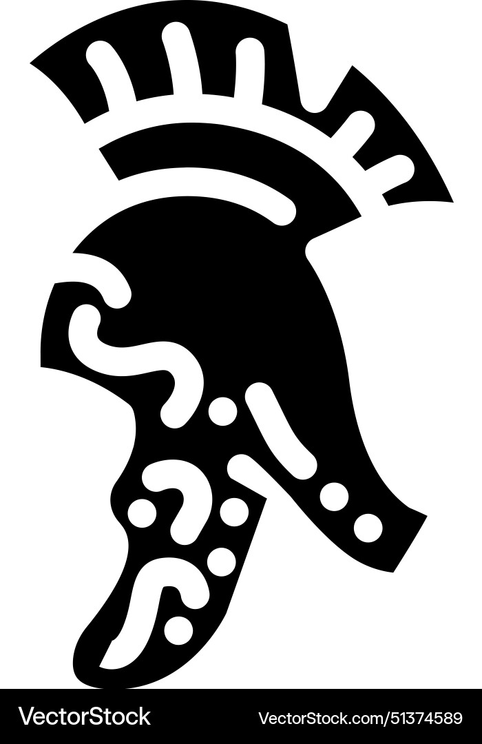 Helmet sparta warrior glyph icon Royalty Free Vector Image