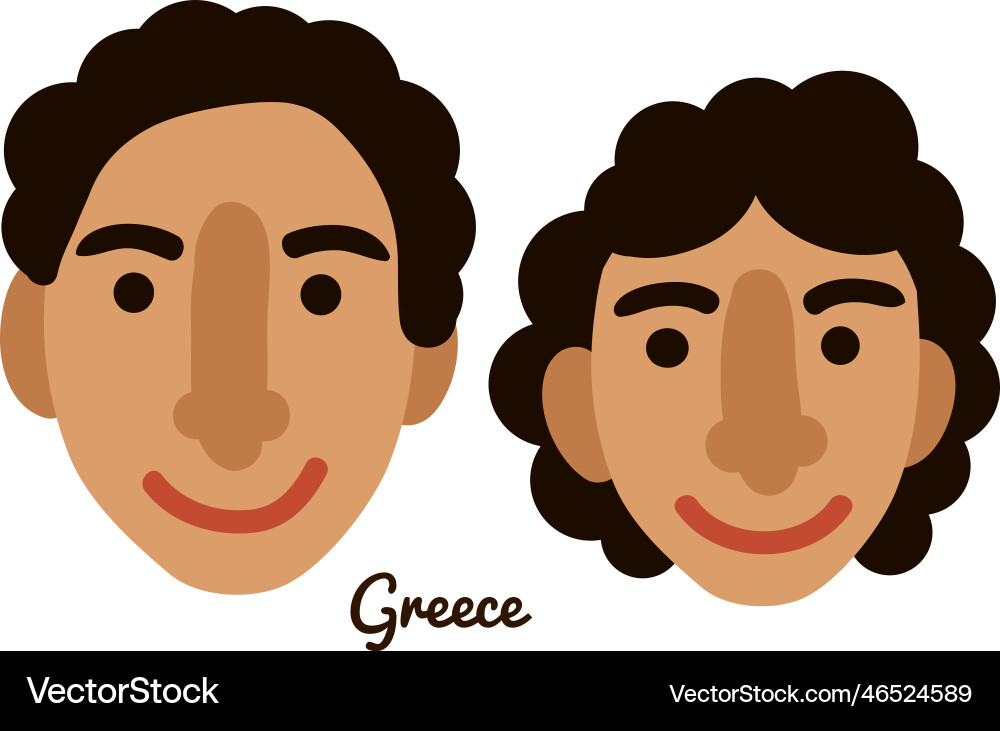 Human faces from greece Royalty Free Vector Image