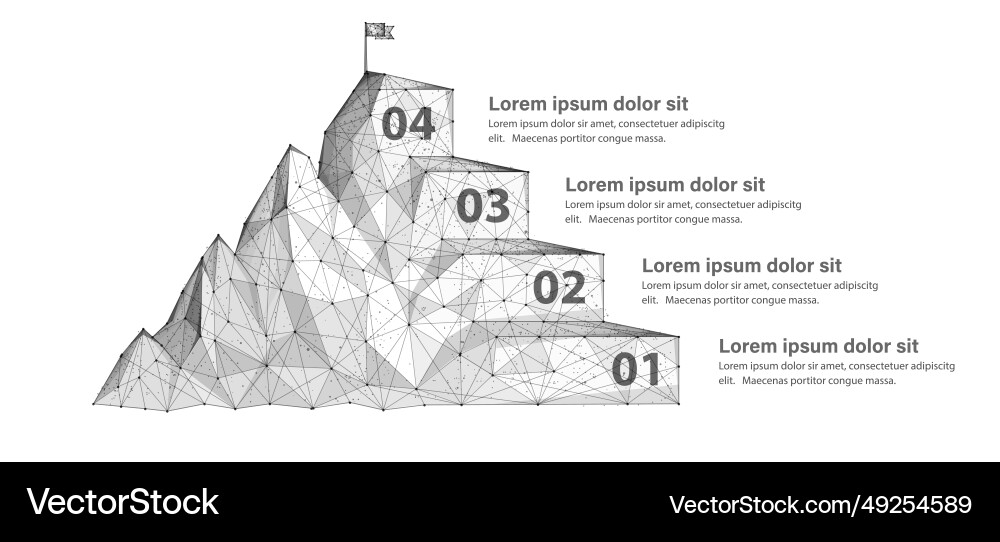 Infographic with 4 steps digital mountain step Vector Image