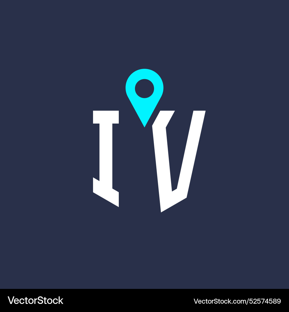 Iv location logo design for recruitment Royalty Free Vector