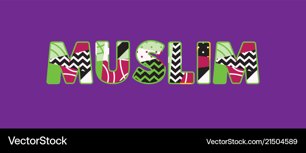 Muslim concept word art Royalty Free Vector Image