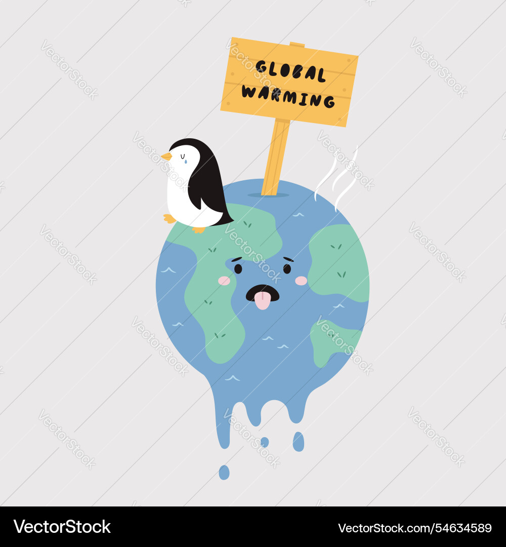 Planet earth suffering of global warming Vector Image