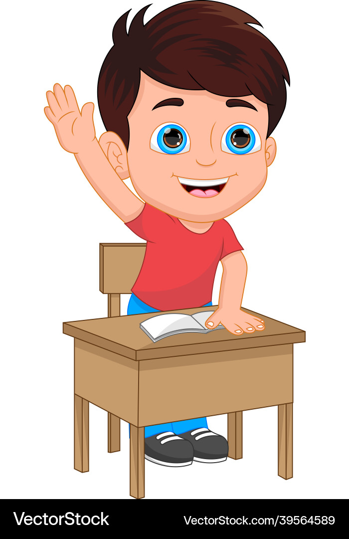 Schoolboy waving cartoon Royalty Free Vector Image
