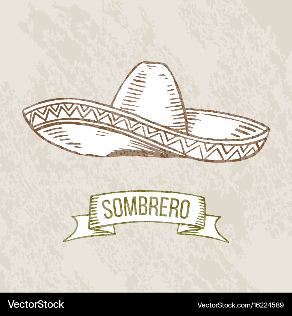 Sombrero hand-drawing Royalty Free Vector Image