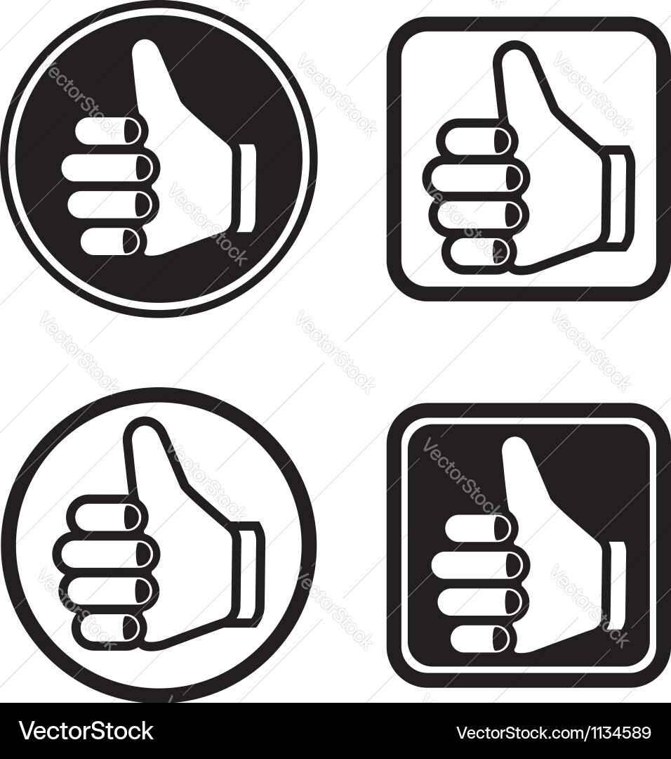 Thumbs Up Icons Set Royalty Free Vector Image - VectorStock