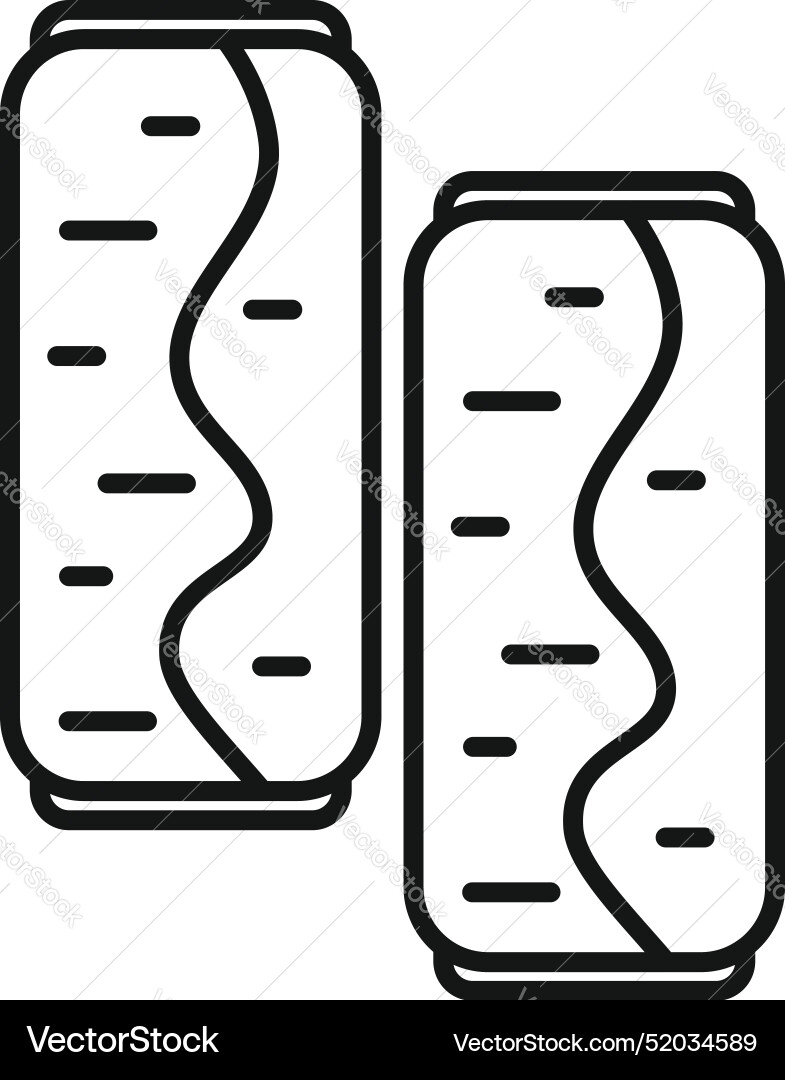 Two cold soda cans are waiting to be opened Vector Image