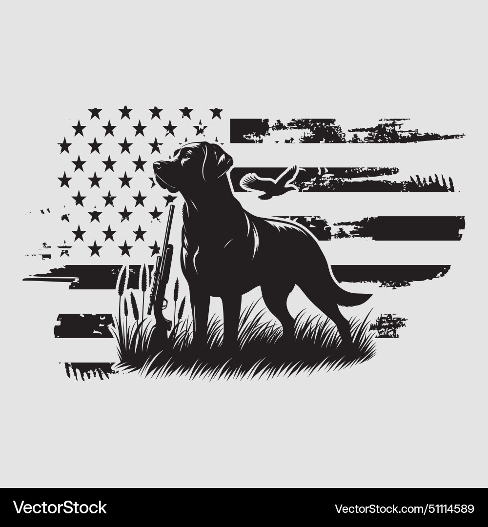 Us hunting dog silhouette svg file Royalty Free Vector Image