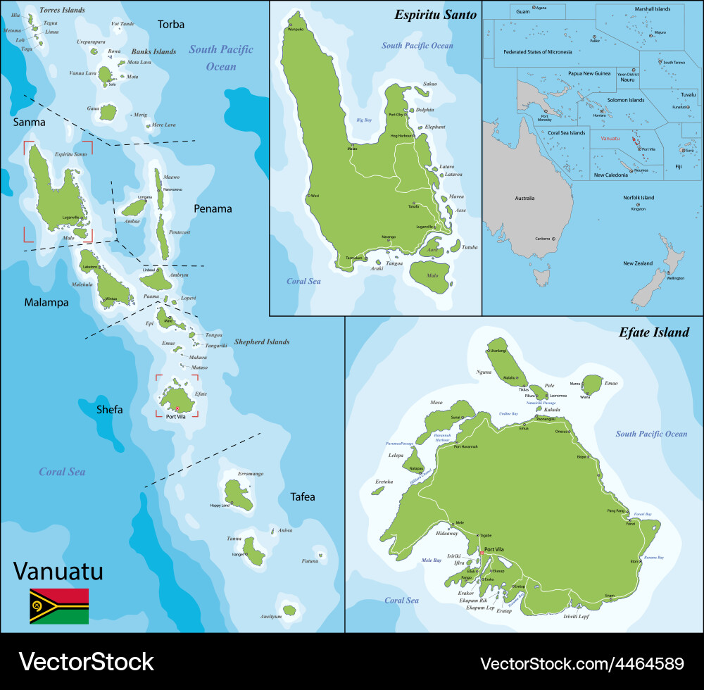 Vanuatu map Royalty Free Vector Image - VectorStock