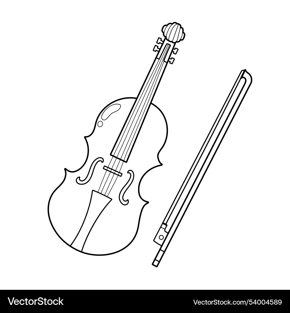Violin musical instrument in black and white Vector Image