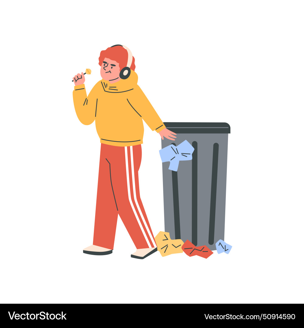 A teenager carelessly Royalty Free Vector Image