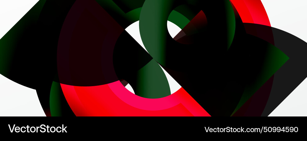 Artistic red and green circle pattern on white Vector Image