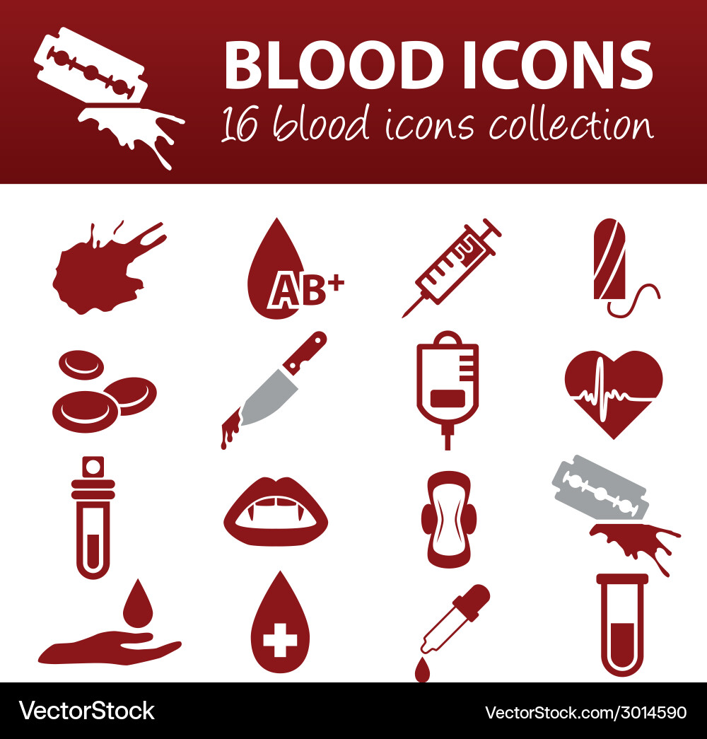 Blood icons Royalty Free Vector Image - VectorStock
