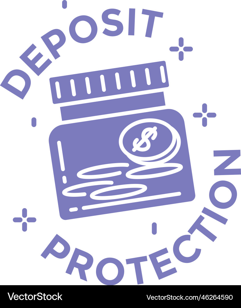 Deposit protection banking system safety icon Vector Image