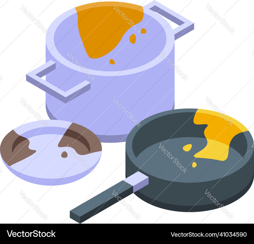 Dirty dishes icon isometric kitchen dish Vector Image
