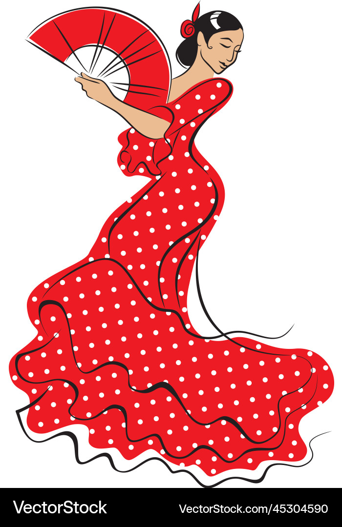 Flamenco dancer woman dancing Royalty Free Vector Image