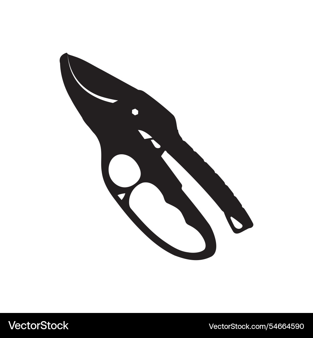 Flower stem gardening scissors silhouette Vector Image