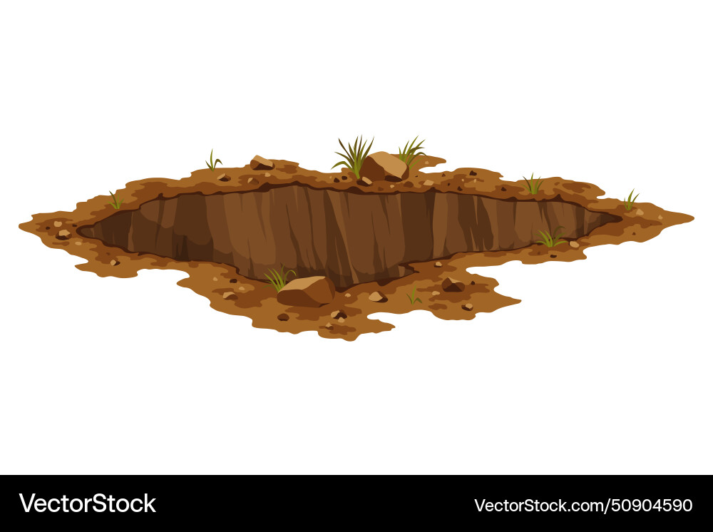 Hole ground works digging of sand coal waste rock Vector Image