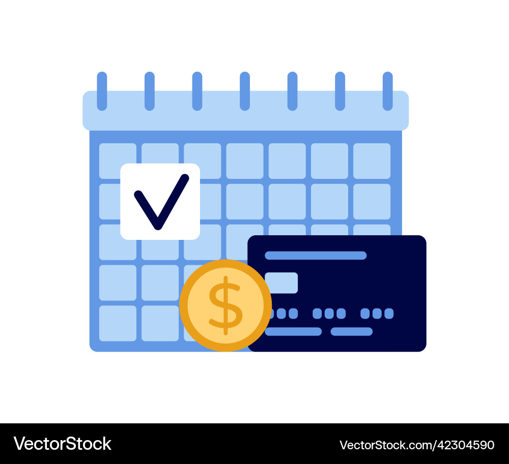 Payroll calendar with date salary payment pay Vector Image