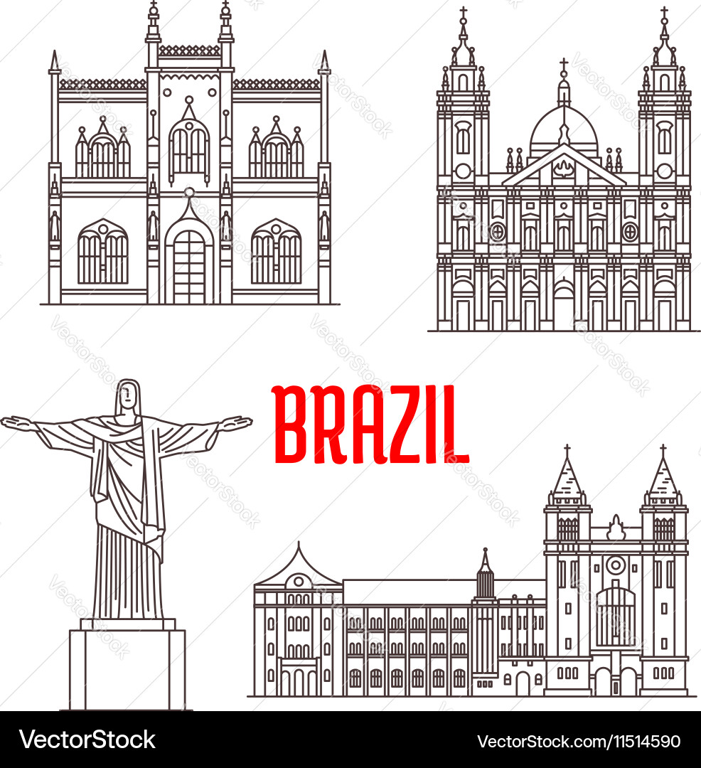 Rio De Janeiro Landmarks Royalty Free Vector Image