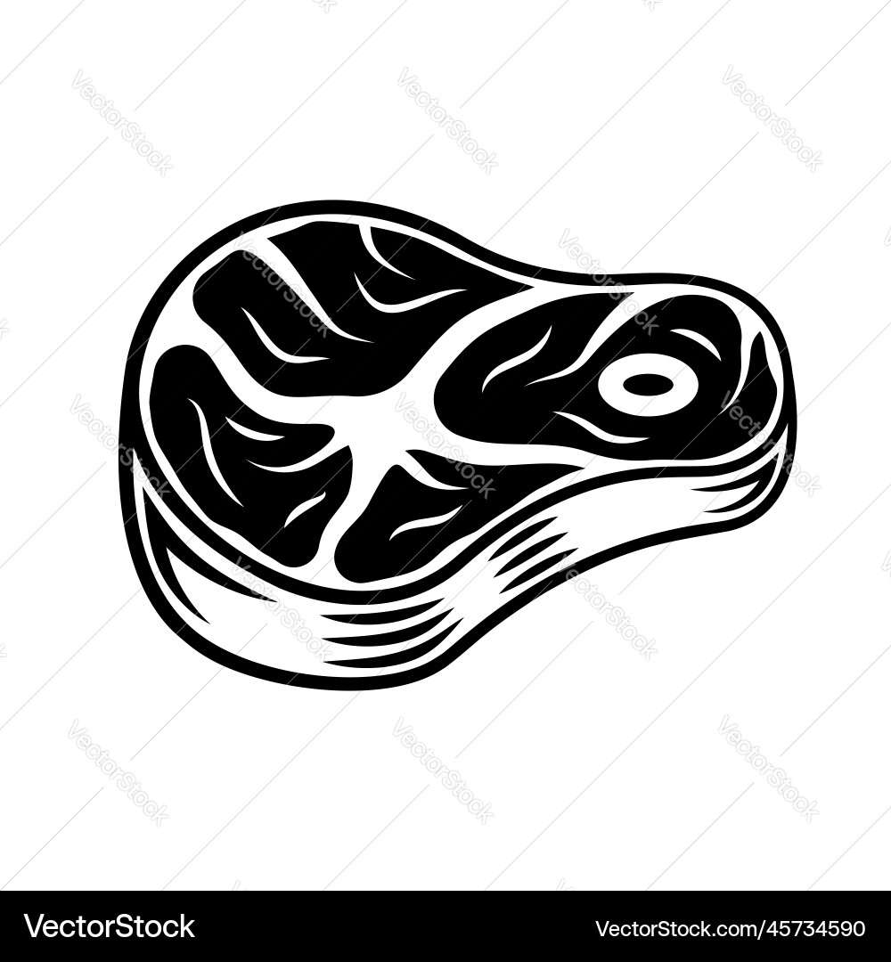 Steak in vintage monochrome Royalty Free Vector Image