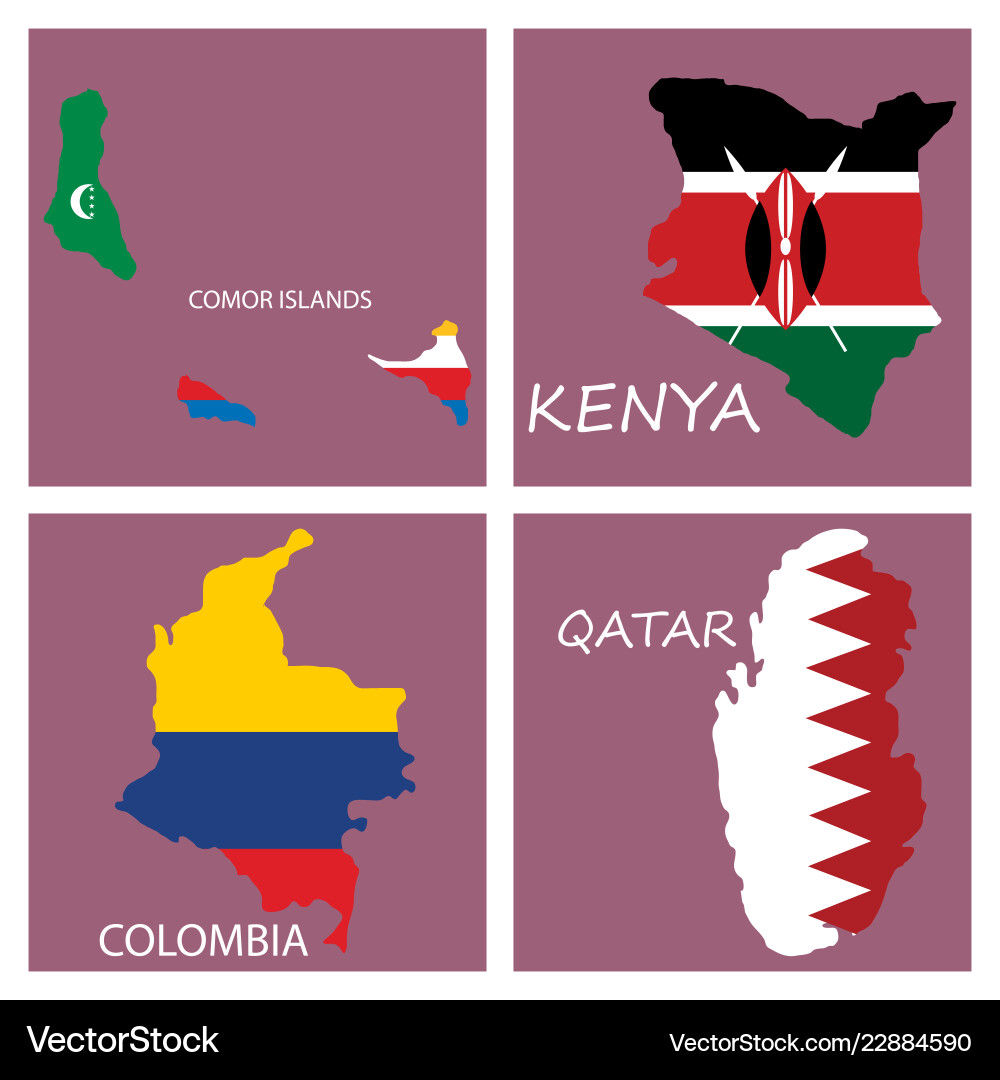 World map-countries in color on white background Vector Image