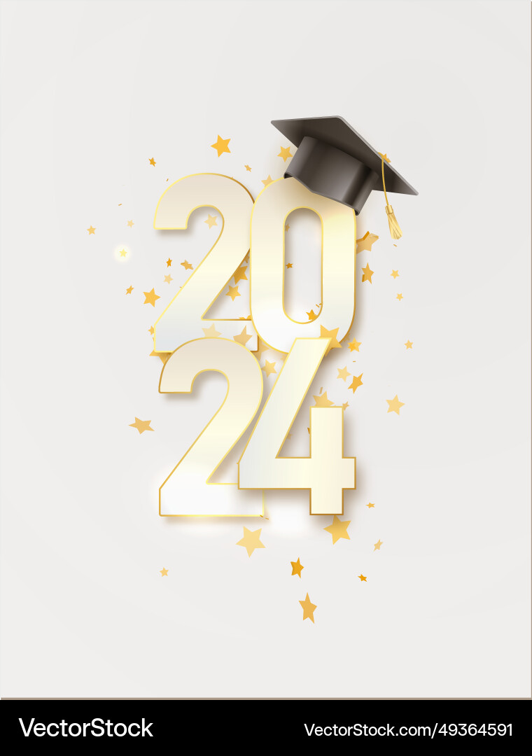 2024 graduate college high school or university Vector Image