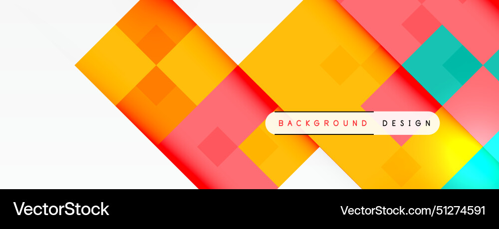 A colorful background with squares on white Vector Image