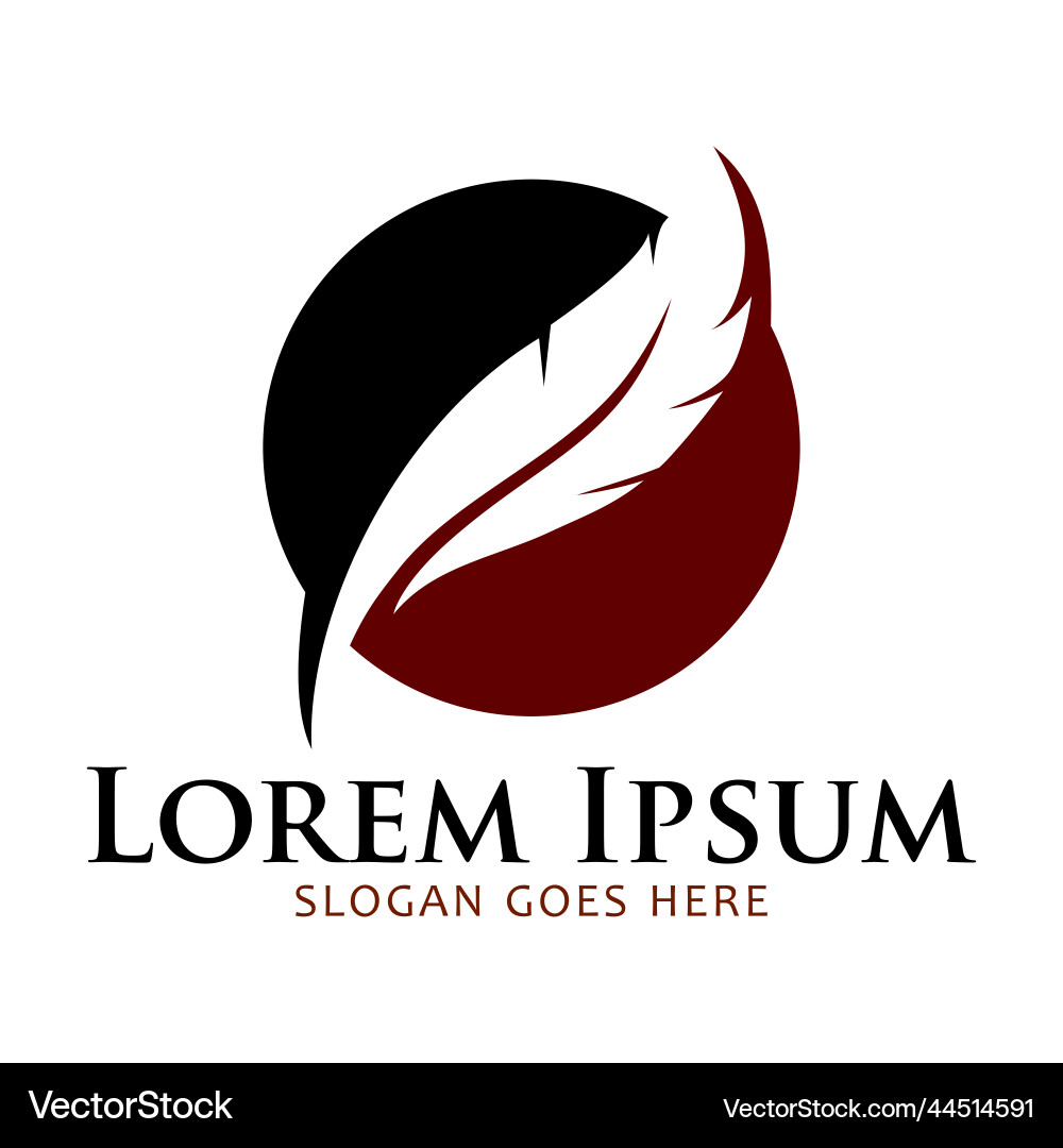 Abstract feather logo design Royalty Free Vector Image