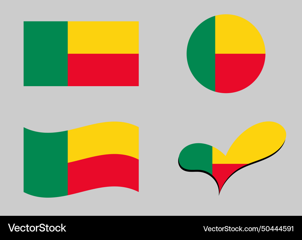 Benin flag Royalty Free Vector Image - VectorStock