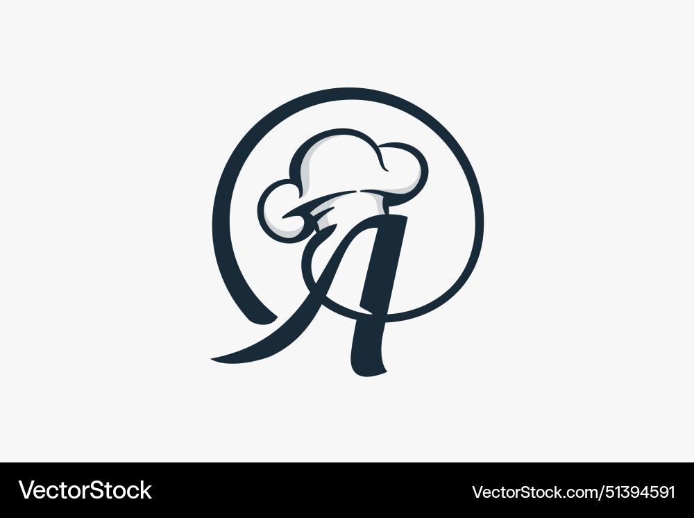 Chef logo with a combination of letter Royalty Free Vector